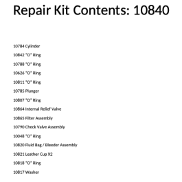 Injection Gun Repair Kit # 10840 | Fluid Sealing Supply